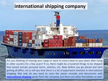 international shipping company presentation | free to download
