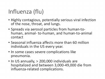 Influenza (flu) presentation | free to view