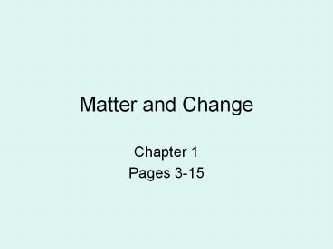 Matter and Change presentation | free to download