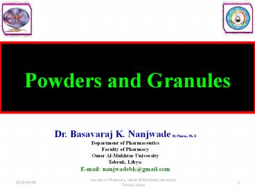 Powders and Granules presentation | free to view