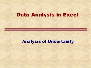 Data Analysis in Excel presentation | free to download