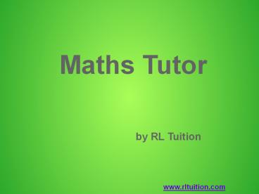 Maths Tutor presentation | free to download