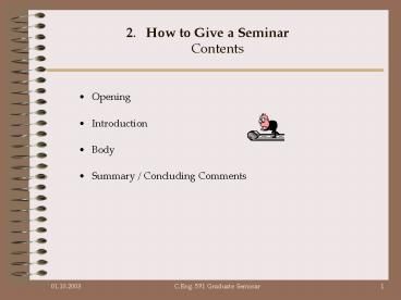 Seminar Presentation Format