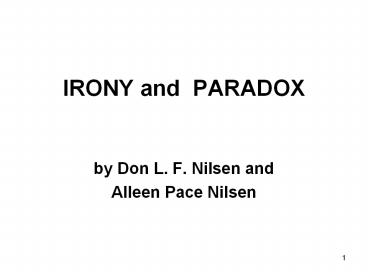 IRONY and PARADOX presentation | free to download