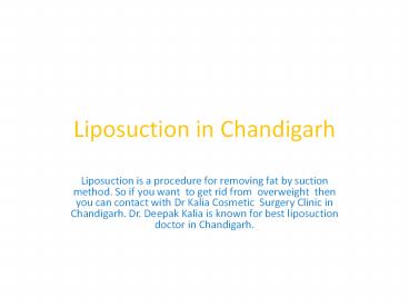Liposuction in Chandigarh (1) presentation | free to download