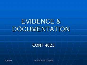 PPT – EVIDENCE PowerPoint presentation | free to download - id: 8517d5 ...
