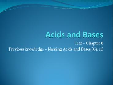 PPT – Acids and Bases PowerPoint presentation | free to download - id ...
