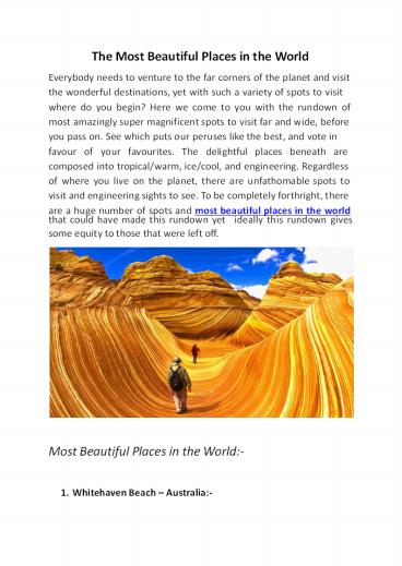 The Most Beautiful Places in the World presentation | free to download