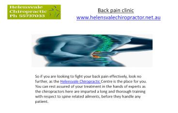 PPT – back pain clinic PowerPoint presentation | free to download - id ...
