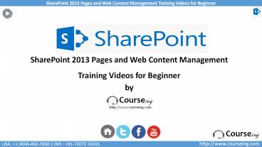 SharePoint 2013 Pages and Web Content Management Training Videos for ...