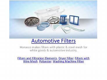 PPT – Automotive Filters PowerPoint presentation | free to download ...