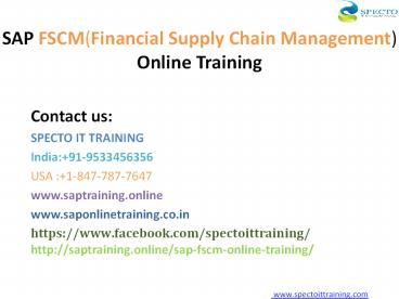 Best Online SAP FSCM Module Course Training Institute in India ...