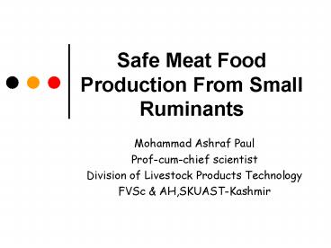 Approaches to safe meat food production presentation | free to download