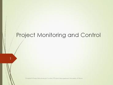 Project Monitoring and Control presentation | free to download