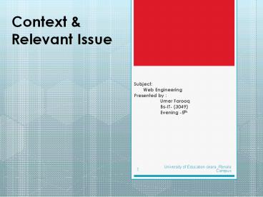 Context Relevant Issues presentation | free to download
