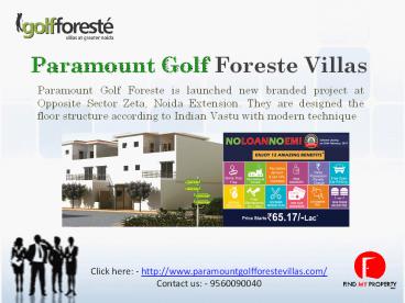 PPT – PARAMOUNT GOLF FORESTE VILLAS GREATER NOIDA PowerPoint ...