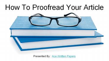 How to proofread your article presentation | free to download