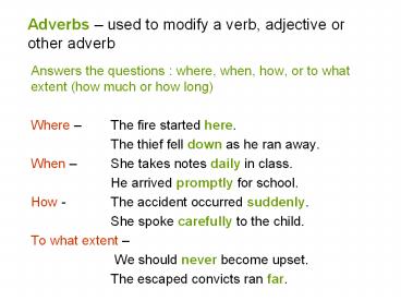 Adverbs presentation | free to download