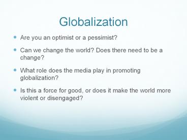 PPT – Globalization PowerPoint presentation | free to download - id ...