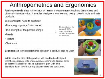 Anthropometrics and Ergonomics presentation | free to download