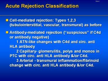 PPT – Acute Rejection Classification PowerPoint presentation | free to ...