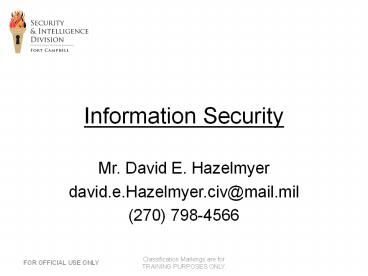 Information Security presentation | free to view