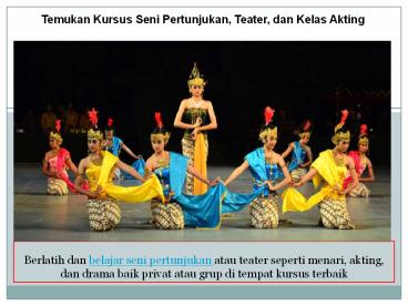 Kelas Tari Tradisional Bali presentation | free to download