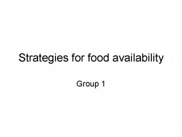 Strategies for food availability presentation | free to download