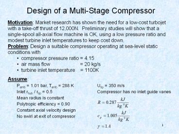 Design of a Multi-Stage Compressor presentation | free to view