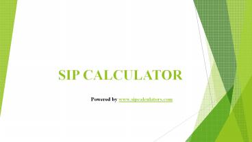 SIP Calculator presentation | free to download