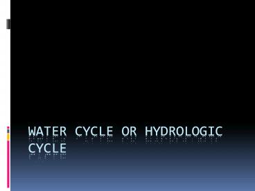 Water cycle or Hydrologic cycle presentation | free to download