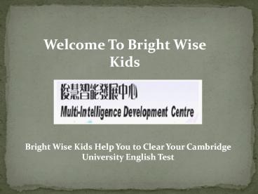 Cambridge English Test presentation | free to download