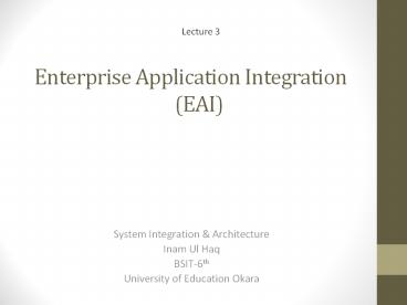 PPT – Enterprise Application Integration PowerPoint presentation | free ...