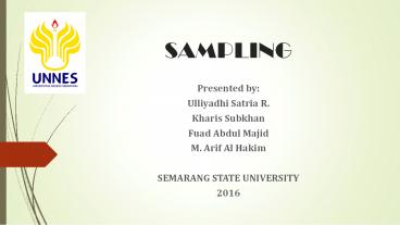 PPT – Sampling PowerPoint presentation | free to download - id: 86858a ...