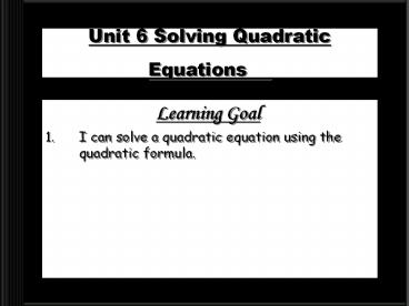 PPT – Solve Quadratic Equations - Quadratic Formula PowerPoint ...