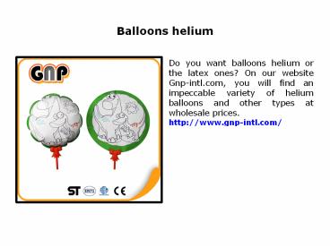 PPT – Balloons helium PowerPoint presentation | free to download - id ...