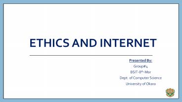 Internet and Ethics presentation | free to download