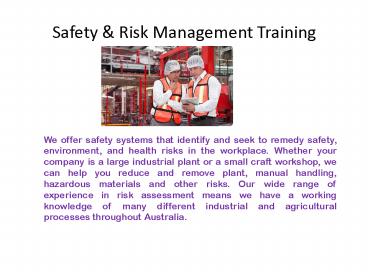 Safety and Risk Management training presentation | free to download