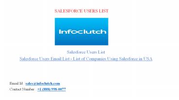 PPT – Salesforce CRM Users List PowerPoint presentation | free to download - id: 86dd6c-ZmQ4Y