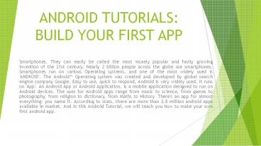 Android Tutorials presentation | free to download