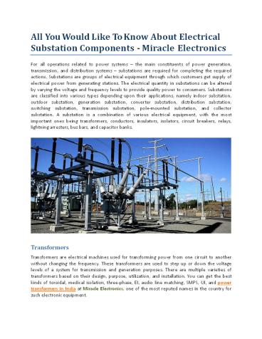 PPT – All You Would Like To Know About Electrical Substation Components ...