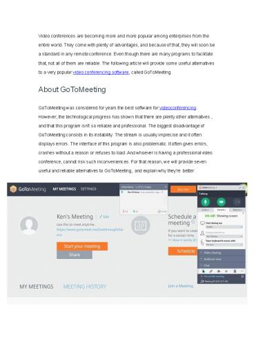Best 7 GoToMeeting Alternatives in 2017 presentation | free to download