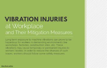 Whole Body Vibration Injuries at Workplaces presentation | free to download