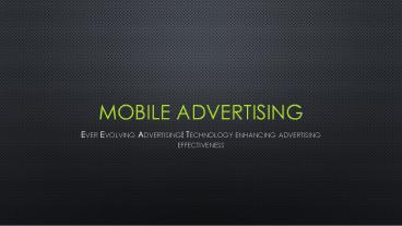 Mobile Advertising presentation | free to download