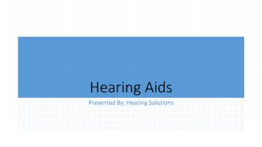 PPT – Hearing aids PowerPoint presentation | free to download - id ...