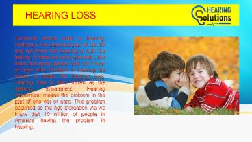 HEARING LOSS presentation | free to download