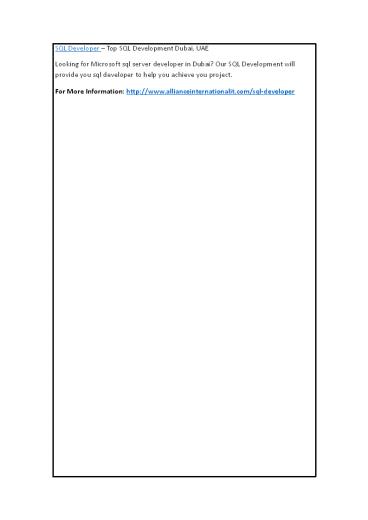 PPT – SQL Developer PowerPoint presentation | free to download - id ...