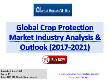 Crop Protection Market: 2017 Global Industry Trends, Growth, Share ...
