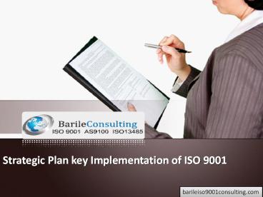 Strategic plan key implementation of iso 9001 presentation | free to ...
