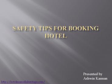 Safety and security tips for hotel presentation | free to download